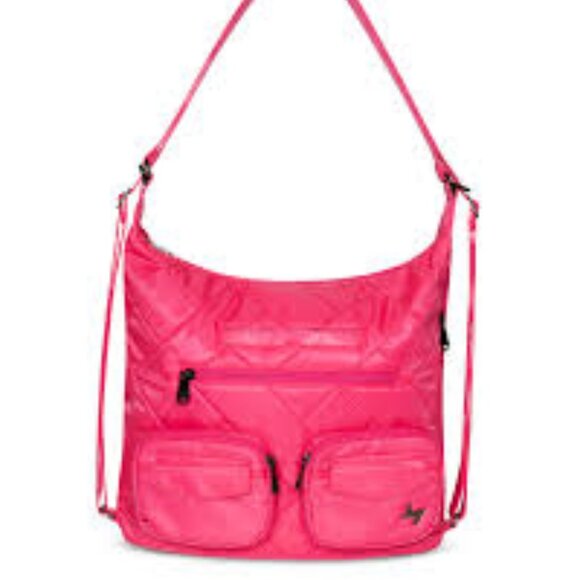 lug | Bags | Lug Zipliner 2 Magenta Quilted Hobo Purse Convertible ...